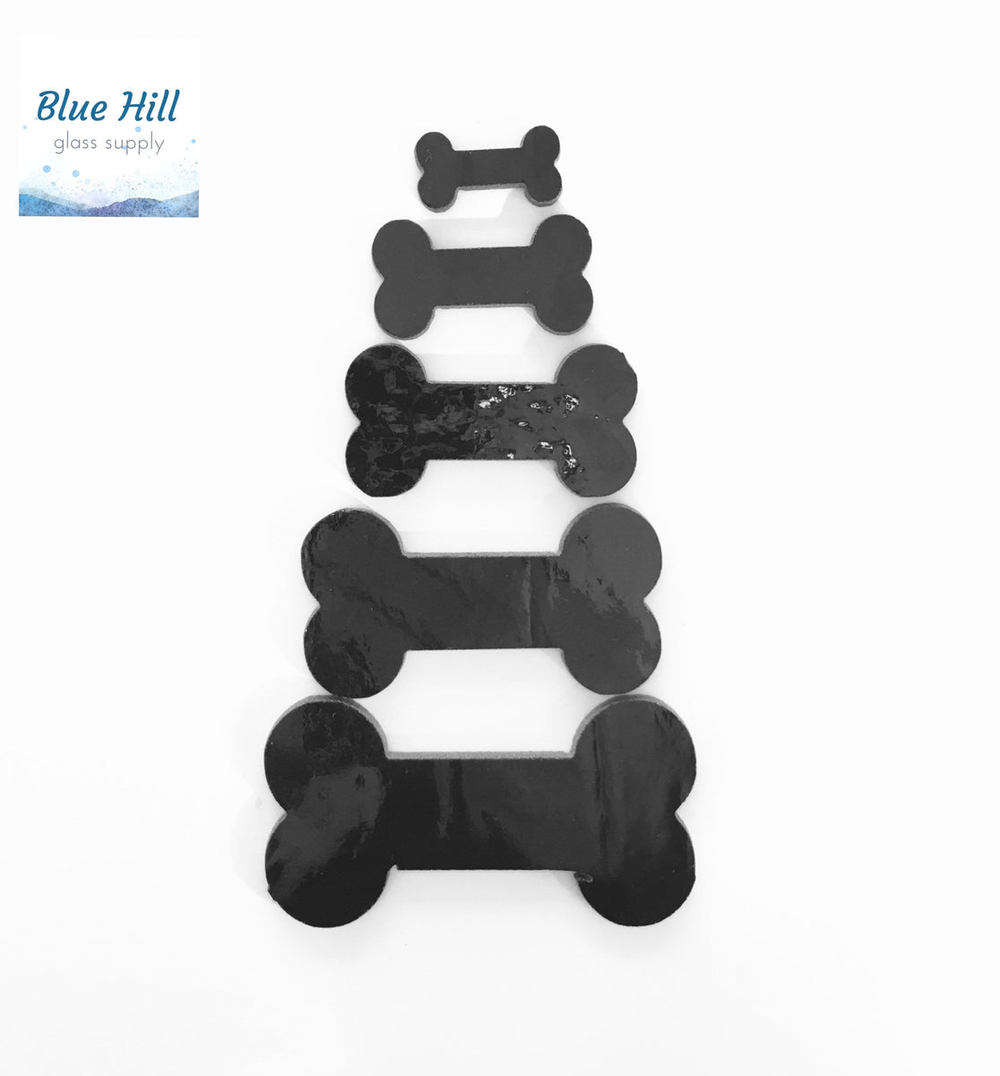 Dog bone fusible glass precut – Blue Hill Glass