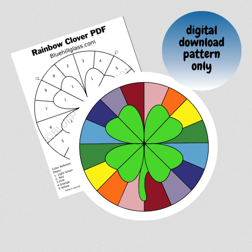 Rainbow Clover Stained Glass Pattern - Digital Download PDF - St Patri ...